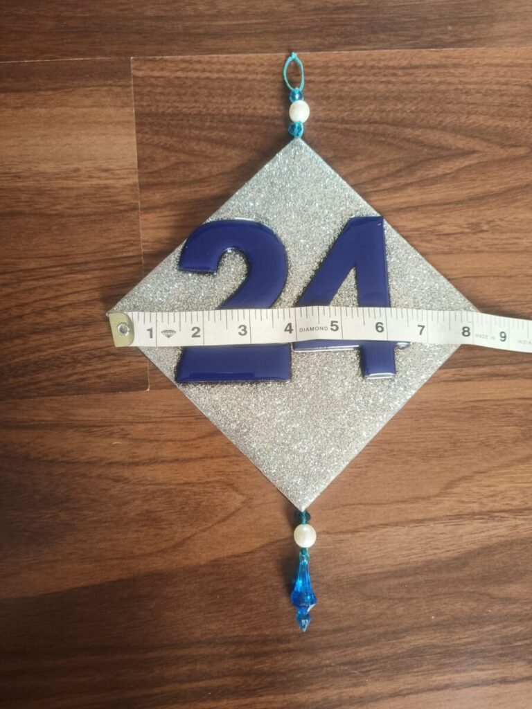 Number 24 in Blue: Silver Base Resin Art